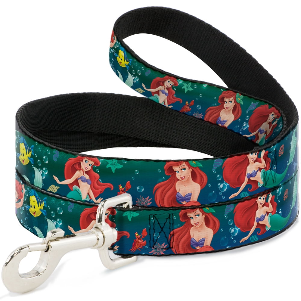 Disney Pet Leash, Dog Leash, Ariel Poses Flounder Green Blue Fade, 4 ...