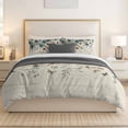 Blue Beige Tulip Farm Butterfly Queen Size Bed Set,Country Romantic ...