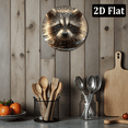 2D Flat, Large 8X8in Round Metal Sign With Raccoon Print - Perfect For ...