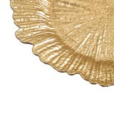 Efavormart 6 Pack 13" Round Gold Plastic Reef Charger Plates Ruffled ...