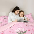 Feelyou Pink Tulip Full Size Comforter Sets, Cartoon Bow Bedding Sets ...