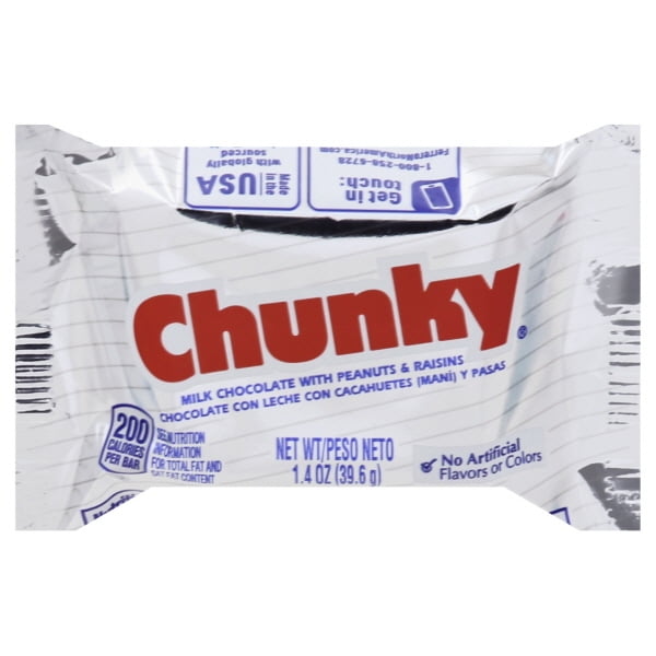 Nestle Chunky Peanut Chocolate Raisins Candy Bar 14 Oz