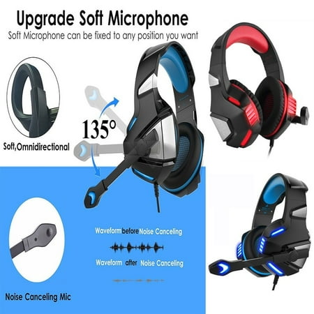 Hunterspider V3 3.5mm Gaming Headset Mic LED Headphones For PC PS4 Xbox ...