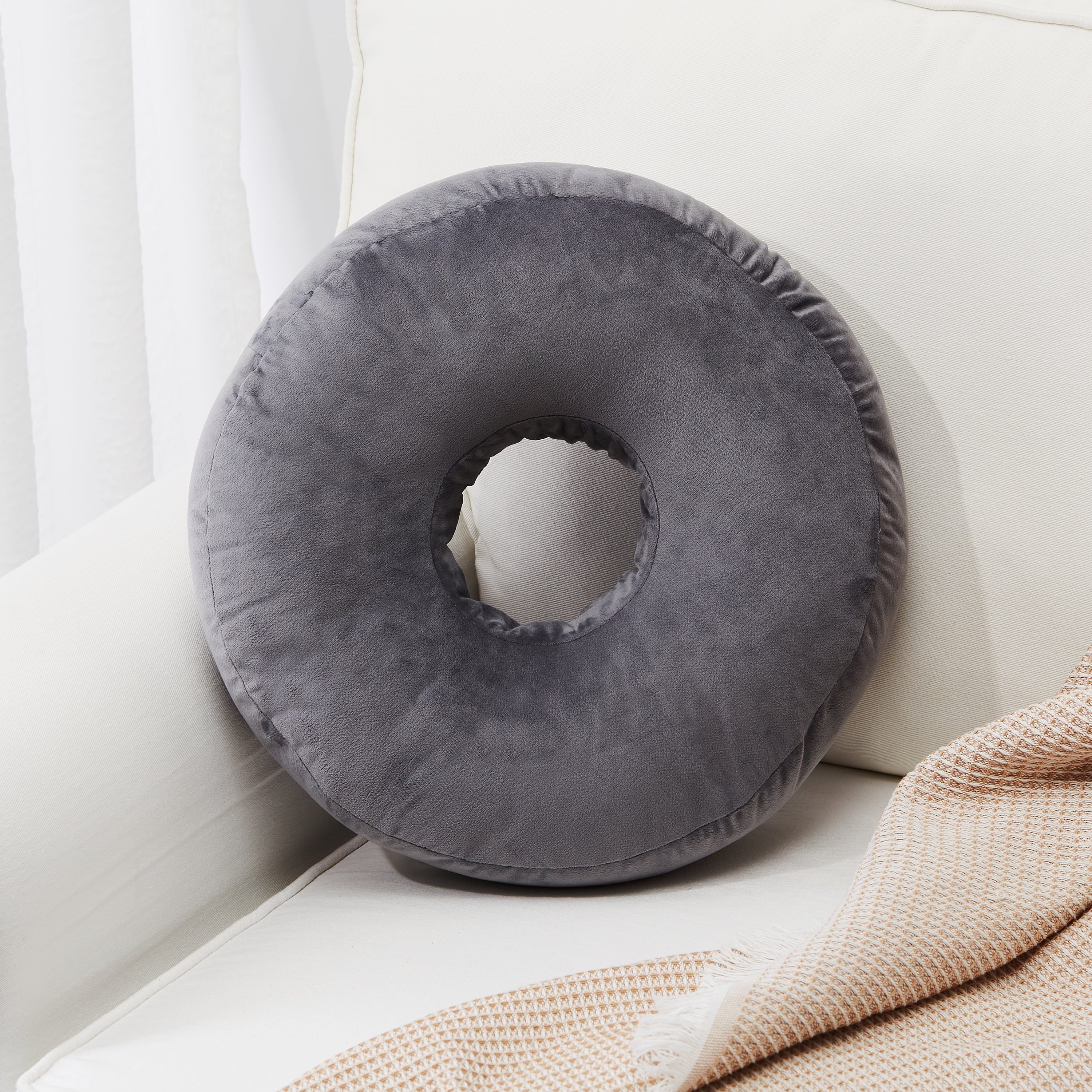 Cheer Collection Round Donut Pillow - Super Soft Microplush Doughnut ...