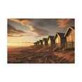 Beach Sunset Huts Sandy Seaside Canvas Gallery Art Coastal - Walmart.com
