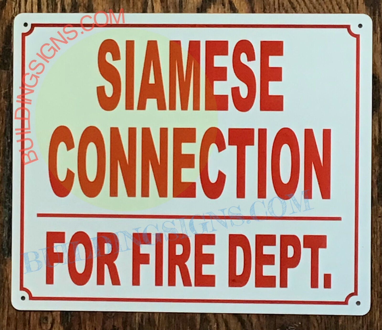 SIAMESE CONNECTION FIRE DEPT SIGN. (10X12 WHITE BRUSH SILVER,ALUMINUM ...