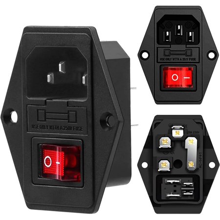 C-14 Recessed Connector 220-250V / 10A Recessed Plug with Switch IEC ...