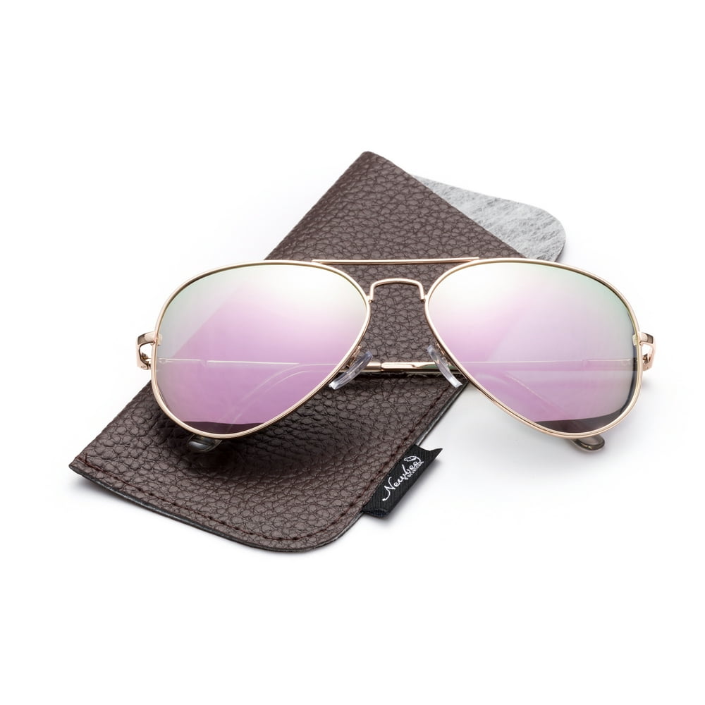 Newbee Fashion - Polarized Aviator Sunglasses Mirrored Lens Classic ...