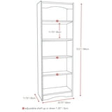 CORLIVING Hawthorn 72" Tall 5 Tier Wood Bookcase, Frost White ...