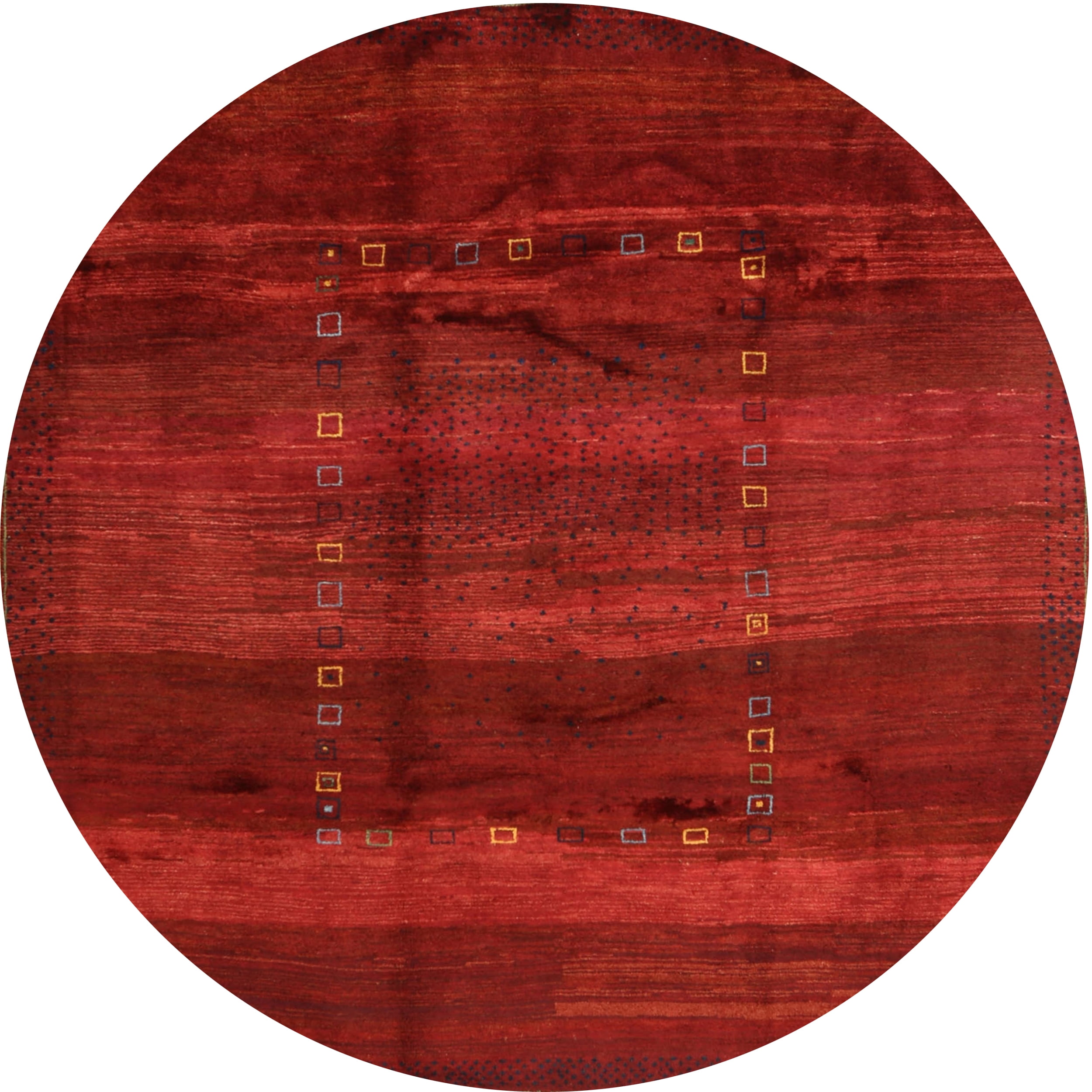 Ahgly Company Indoor Round Contemporary Red Abstract Area Rugs, 8 ...
