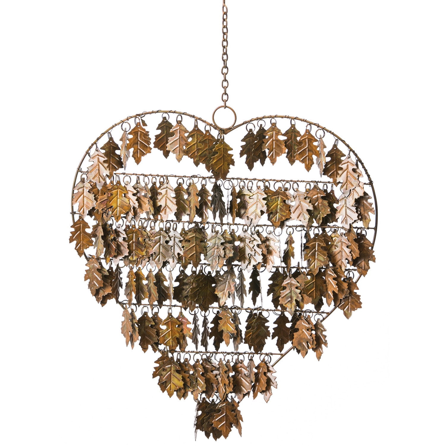 Evergreen Heart Shaped Leaf Wind Chime, 15''x 1'' x 25'' inches ...