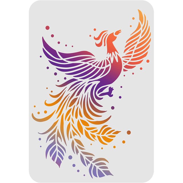 Phoenix Stencils 11.7x8.3 inch Firebird Painting Stencil Flying Phoenix ...