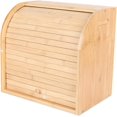 2-Layer Bamboo Bread Bin, Large Capacity Bread Storage Box with ...