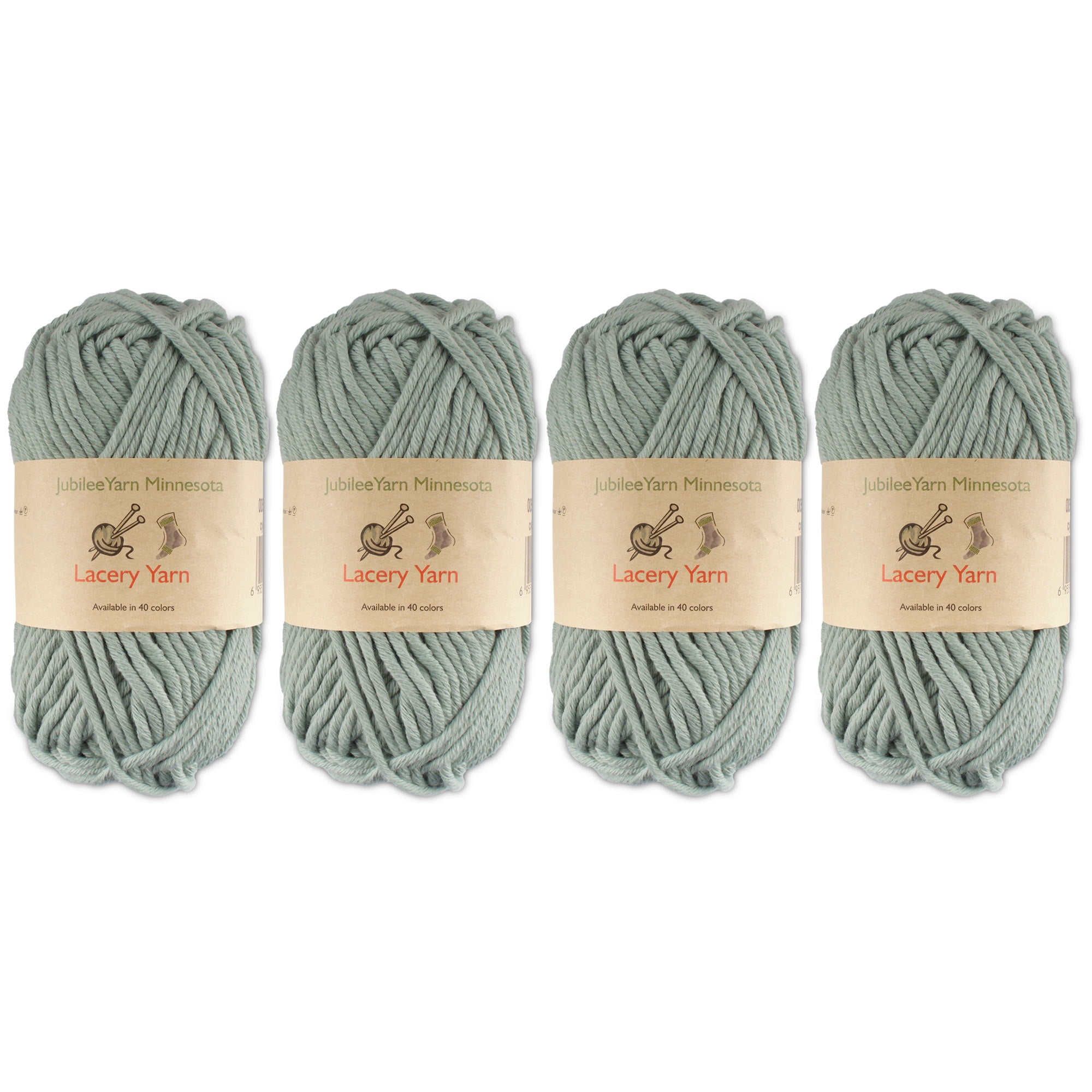 Bulky Weight Lacery Yarn 100g - 4 Skeins - 100% Cotton - Minty Green ...