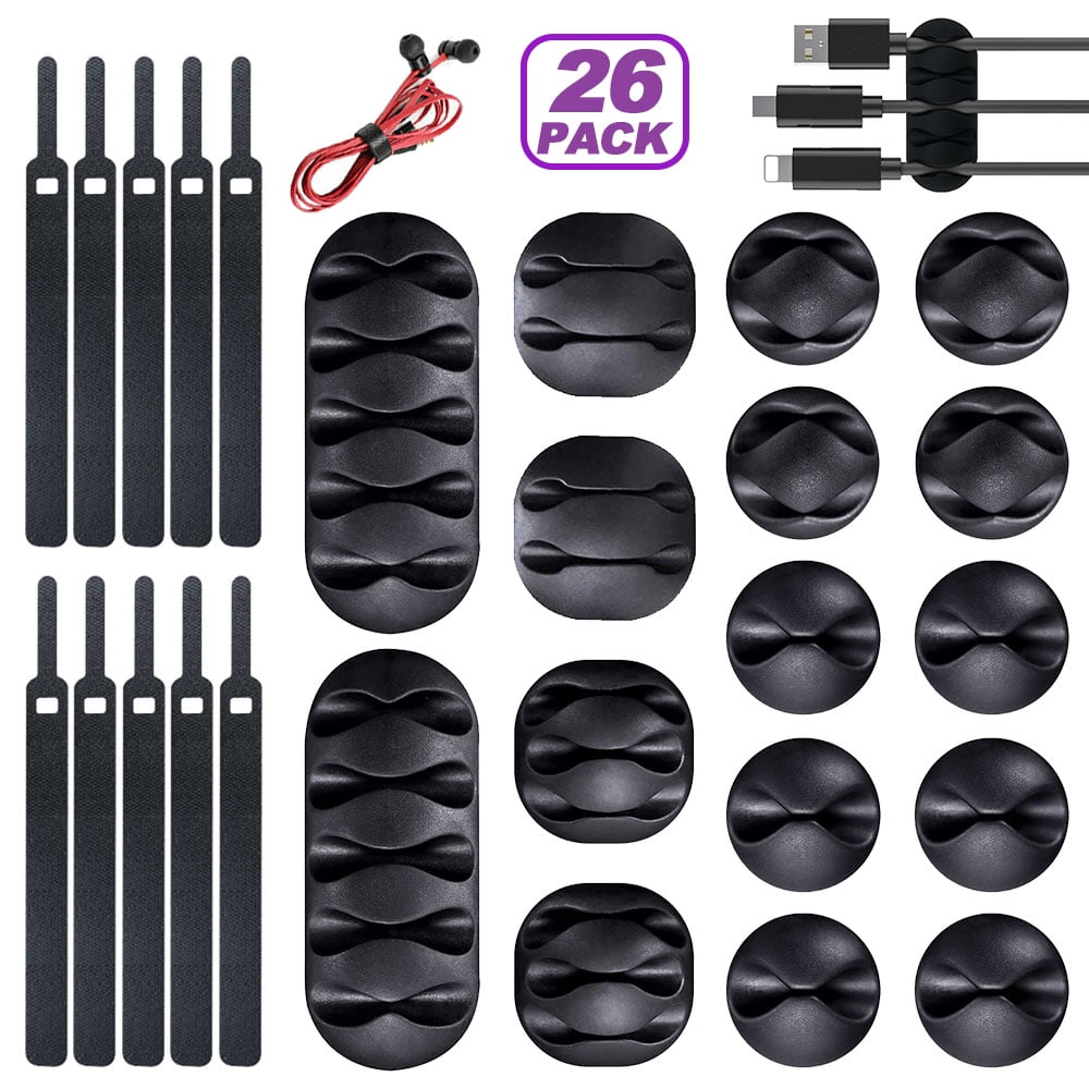 26pcs Cable Clips Organizer Kit, Cord Organizer, Wire Holder, Adhesive ...