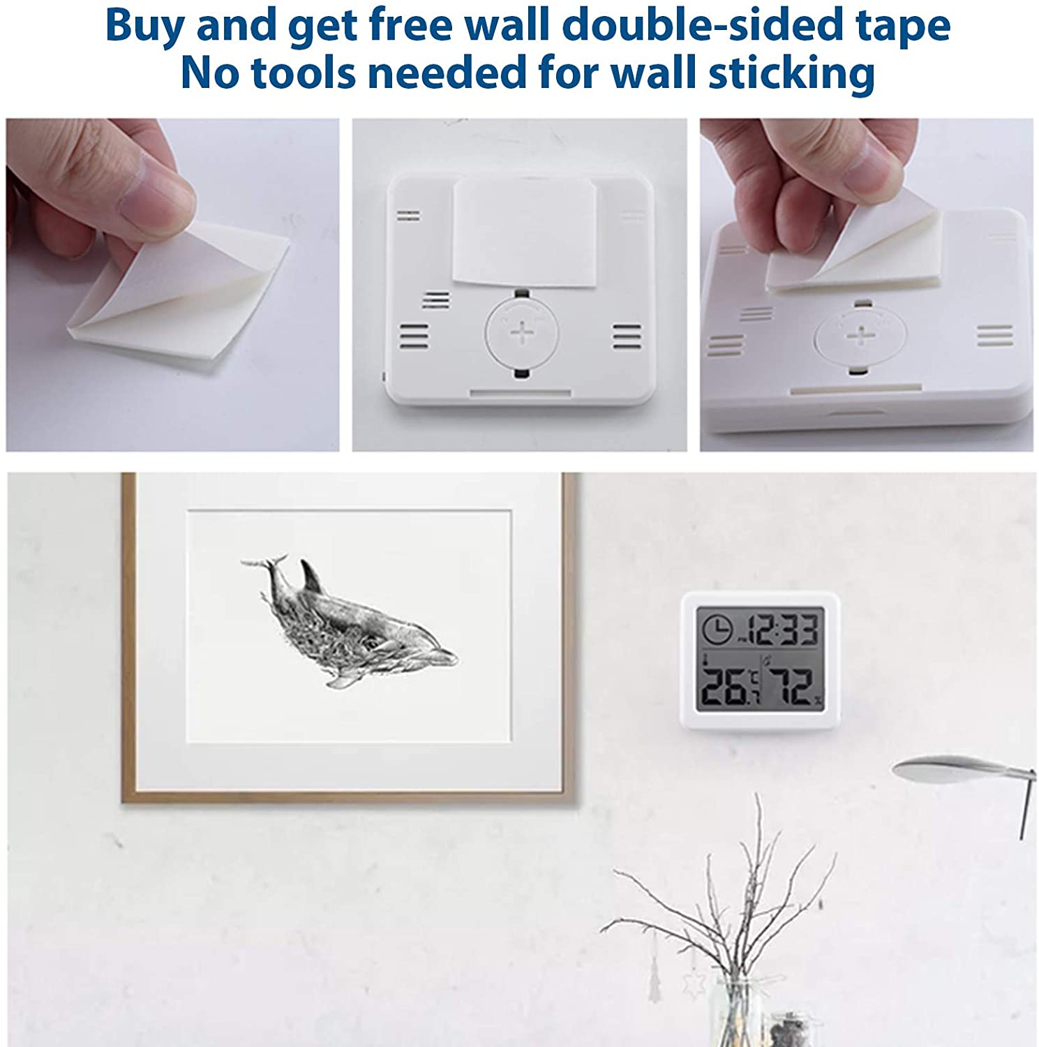 Aleko Digital higrómetro termómetro de habitación pantalla LCD interior ...