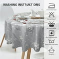 Silver Snowflakes Christmas Round Tablecloth 60 Inch Winter Snow Table ...