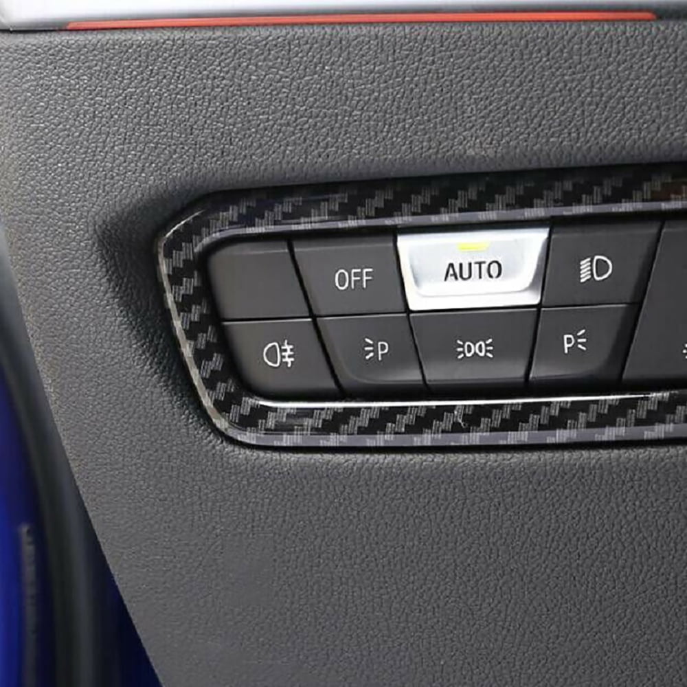 Buy Top-Max Car Headlight Control Panel Trim Cover Carbon Fiber Grain ...