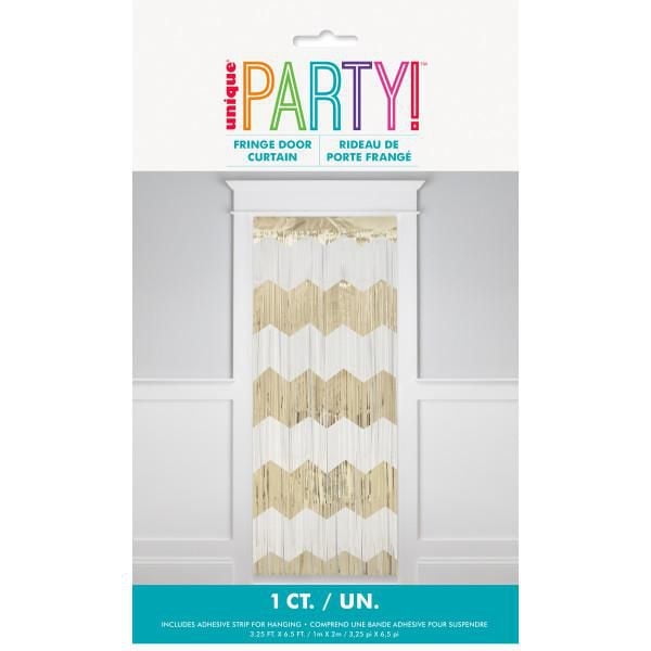 Click here for Unique Pretzels Gold And White Scalloped Foil Frin... prices