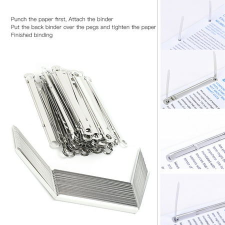 Gupbes 50pcs File Fasteners 2-Hole Iron Binder Clip Paper Prong ...