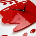 ELAYARD Red Acrylic 3D DIY Wall Clock Coffee Home Decor Perfect for ...