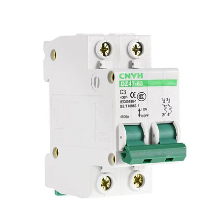 Miniature Circuit Breaker Low-Voltage DZ47-63 2 Poles 3A 400V C3, C Curve | Walmart Canada