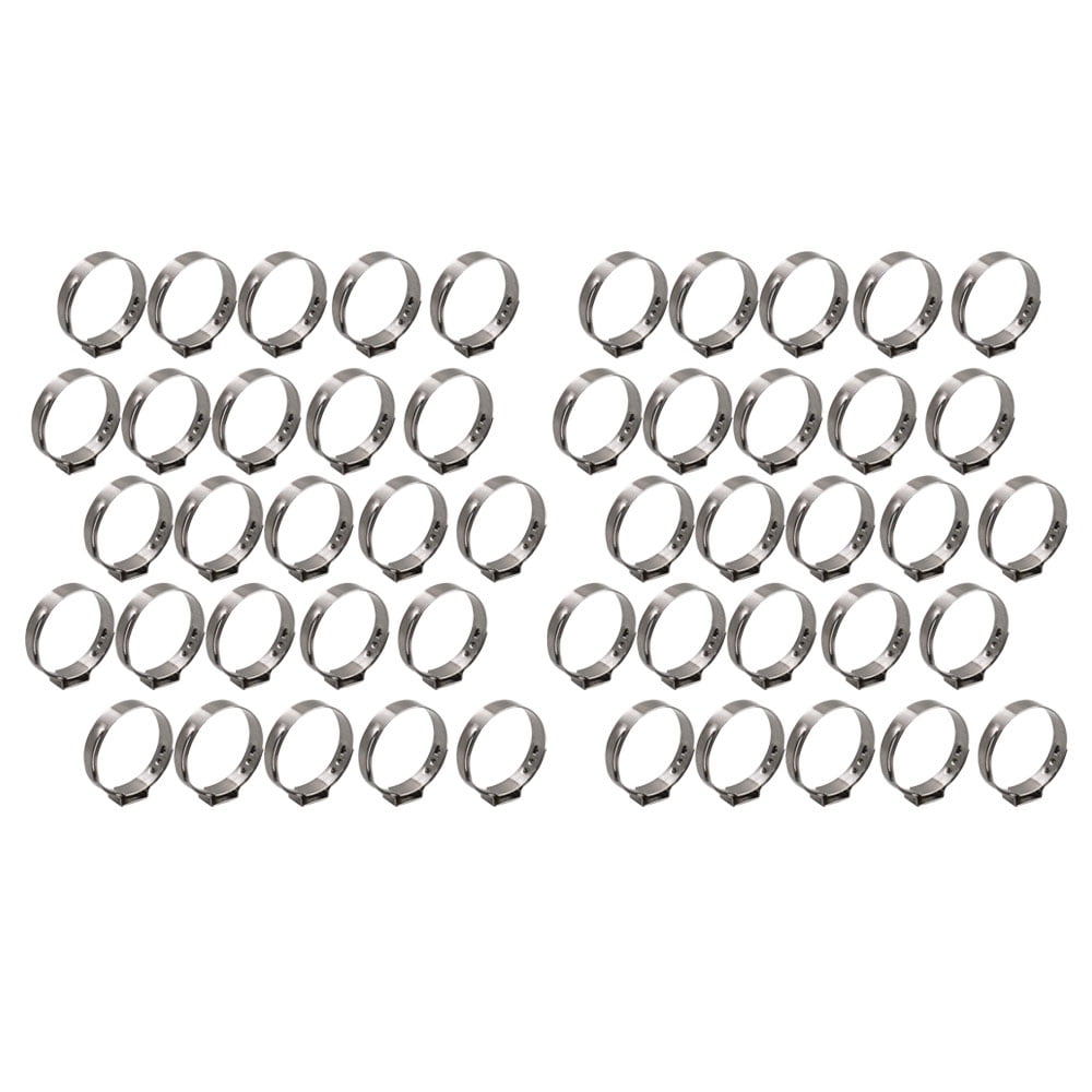 "findmall 50pcs 1"" Stainless Steel Clamp Cinch Ring Crimp Pinch ...