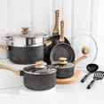 MICHELANGELO Kitchen Cookware Sets 12 Piece Frying Pan and Pots Granite ...