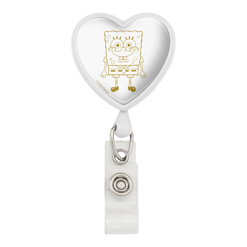 SpongeBob Full Front Heart Lanyard Retractable Reel Badge ID Card ...
