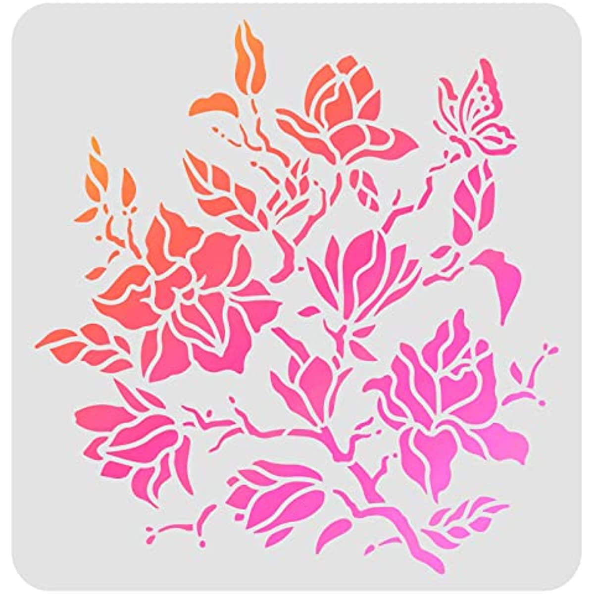 Magnolia Stencils Magnolia Flower Painting Stencil Plastic Reusable ...