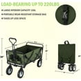 220 lbs Capacity Folding Wagon, Utility Garden Cart Collapsible with ...