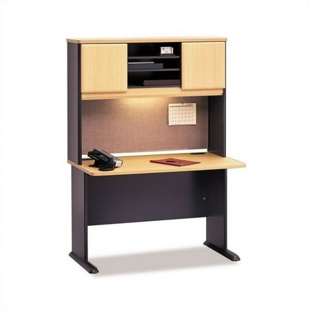 Bush Business Furniture Series A 48" Computer Desk with Hutch in Beech ...