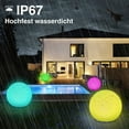 12-Inch LED Ball Light, Solar Rechargeable Globe Light Color Changing ...