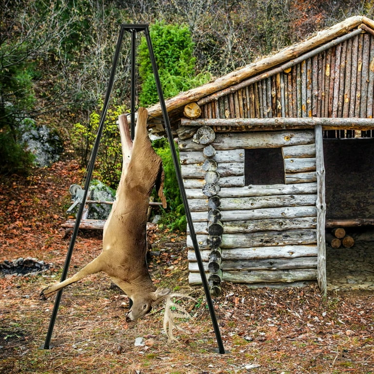 Deer Skinning Rack Tripod Game Hoist, 600 LBS Capacity Heavy-Duty Deer ...