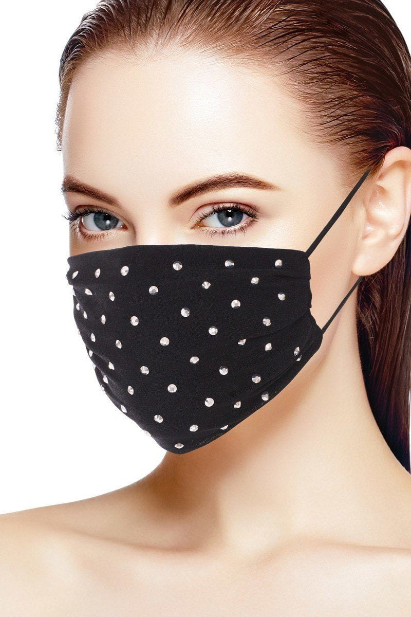 3d Shiny Silver Rhinestone Fashion Mesh Face Mask Black - Walmart.com