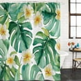 Shower Curtain Bathroom Set Tropical Botanical Monstera Waterproof ...