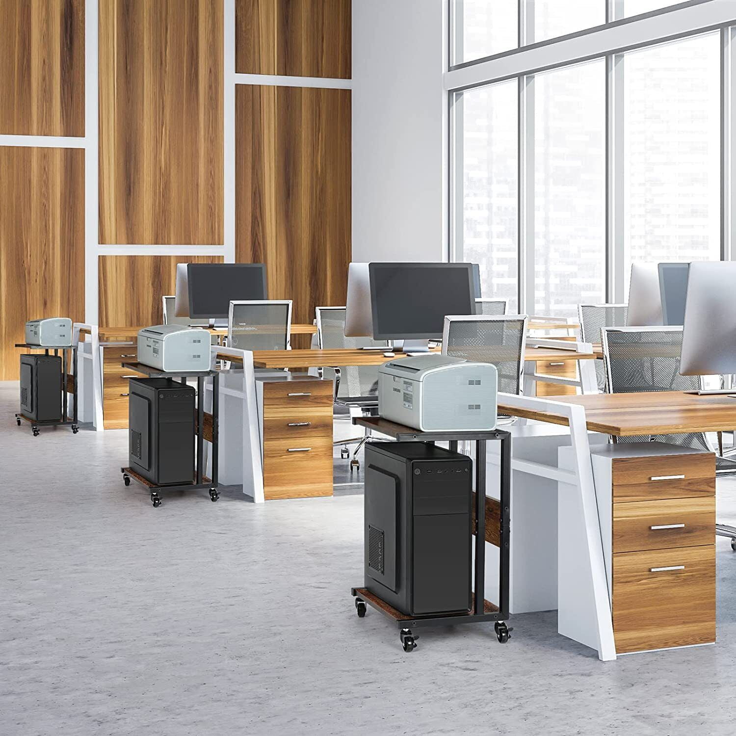 Computer Tower Stand,PC Stand 2-Tier CPU Stand w/ Wheels Under Desk ...