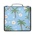 Beach Palm Tree Pattern 3 Ring Binder Bag Zipper Binder Organizer with ...