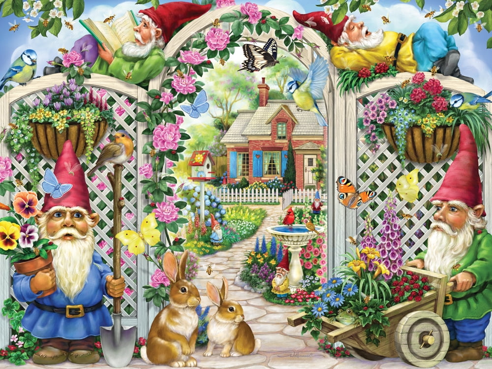 Springing Up Gnomes Jigsaw Puzzle 550 Piece - Walmart.com