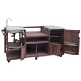 75.4" Outdoor Kitchen Island with Sink, Solid Wood Outdoor Grill Cart ...