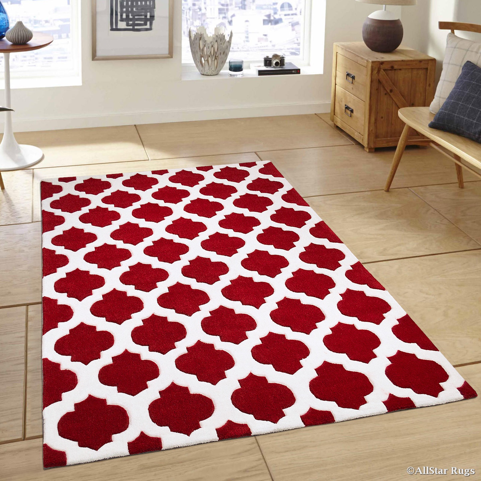 Allstar Cherry Hand Made Modern. Transitional. design Area Rug with ...