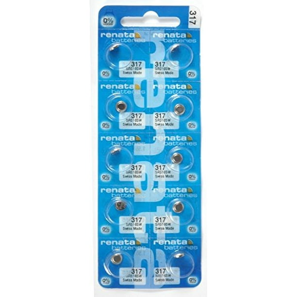 Renata #317 Silver Oxide Battery - 10 Pack (317-10) - Walmart.com