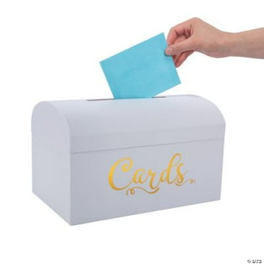 Rose Gold Card Box with Foil Satin Ribbon & Cards Label. A Large Card ...