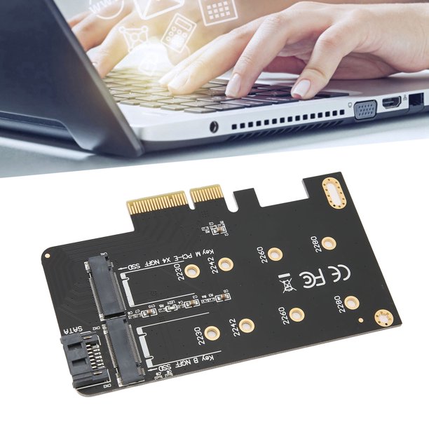 Pcie Adapter Card, 6Gbps High Speed NGFF M.2 To M.2 To Pcie Adapter ...