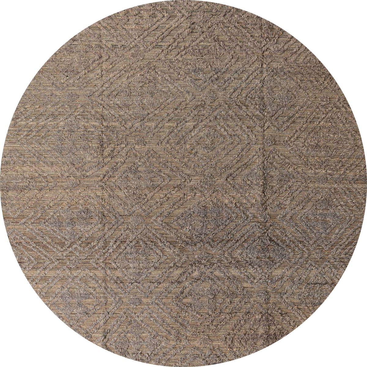Ahgly Company Indoor Round Abstract Camel Brown Abstract Area Rugs, 8 ...