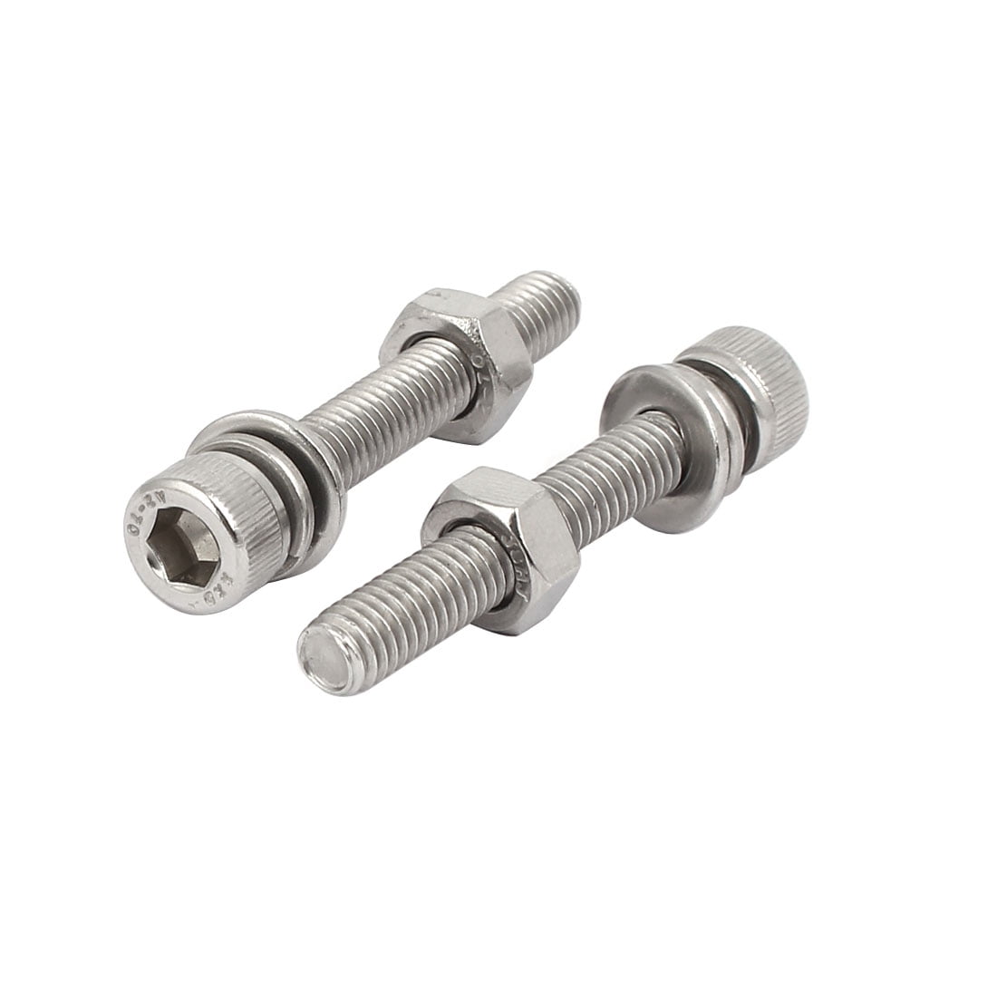 M6x40mm 304 Stainless Steel Hex Socket Head Cap Bolt Screw Nut w Washer ...