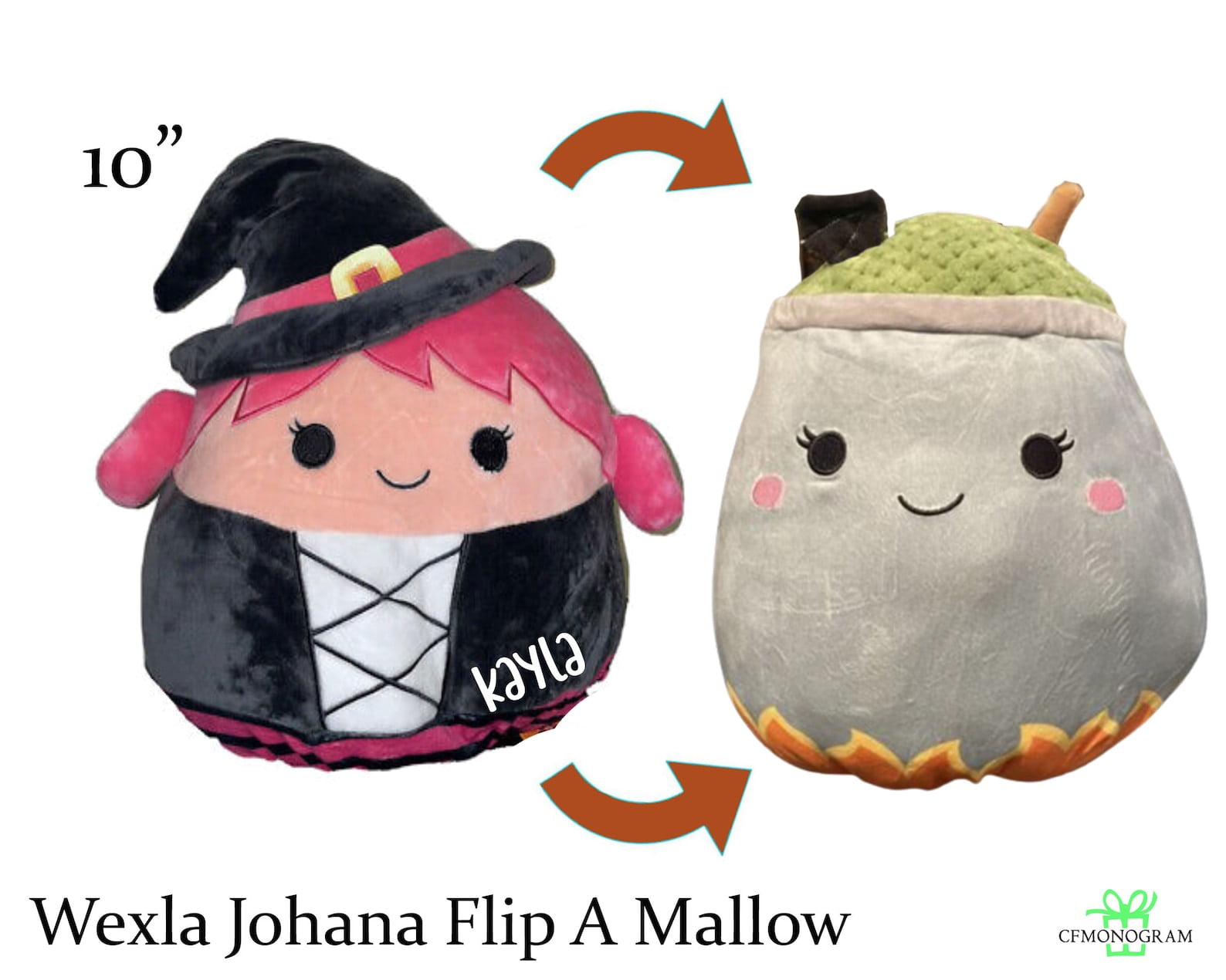 Squishmallow Wexla & Johanna Witch/Cauldron Flip A Mallow 5 Inch ...