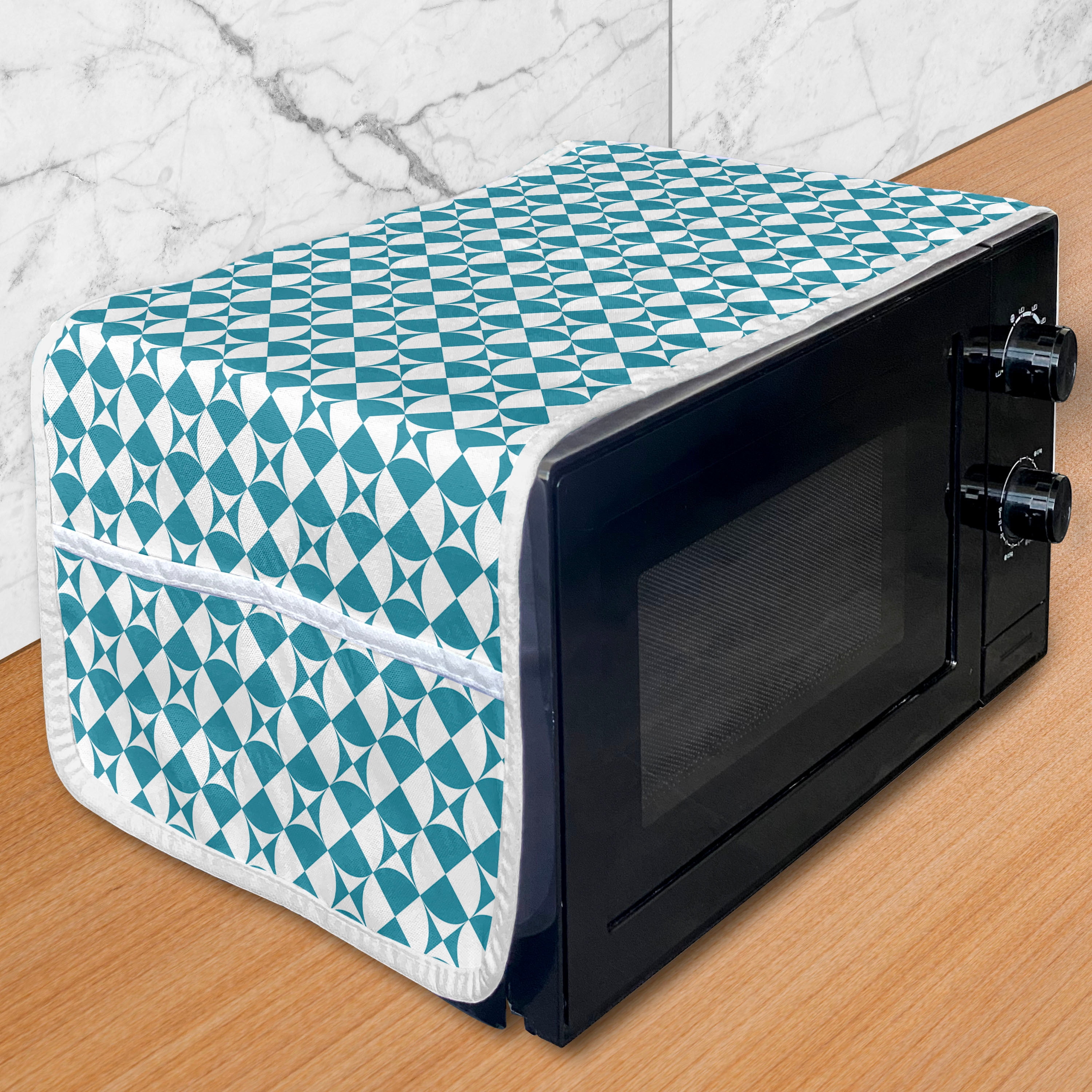 Crazy Art Microwave Oven Cover, Diagonal Circles in Squares ...