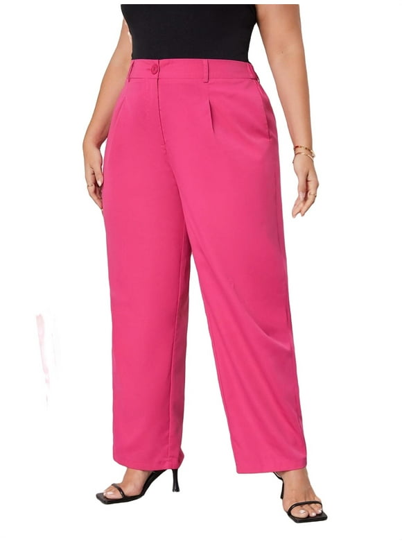 plus-size straight leg pants