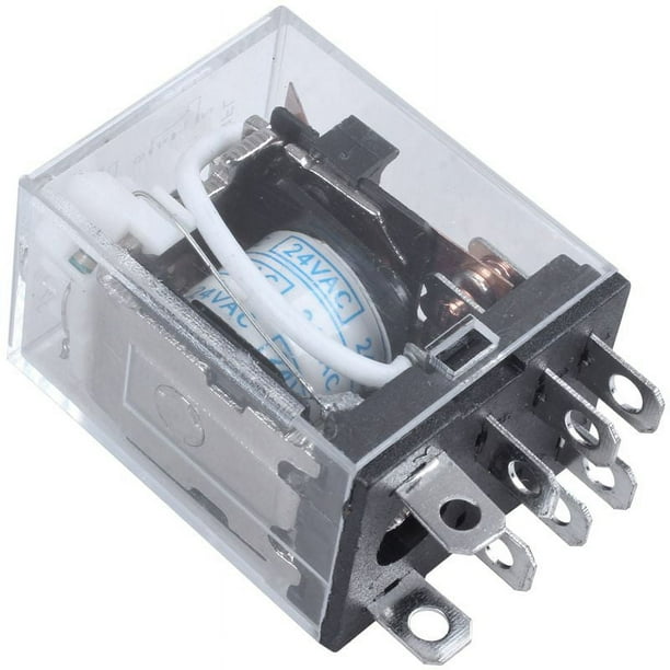 Relé electromagnético LED rojo DPDT de 8 pines con bobina de 24 V CA JQX-13F LY2 | Bodega ...